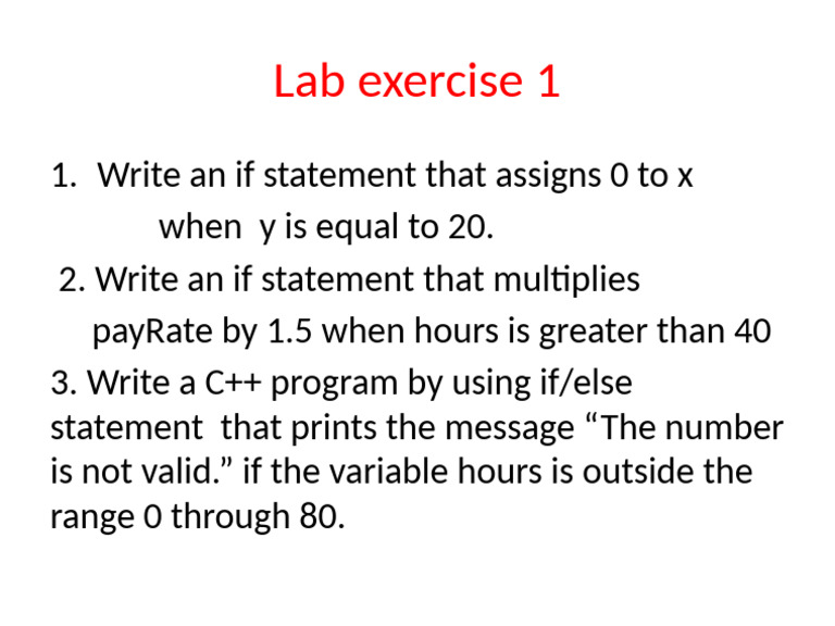 Lab Exercise 1 | PDF