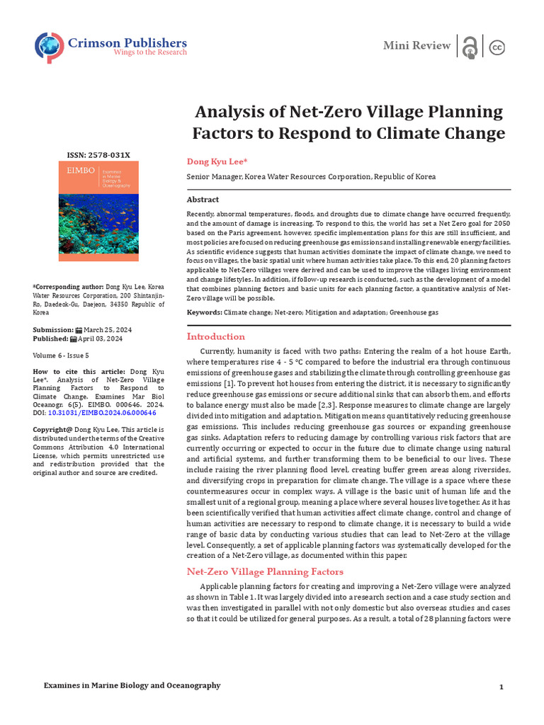 Analysis of Net-Zero Village Planning Factors To R | PDF | Climate ...