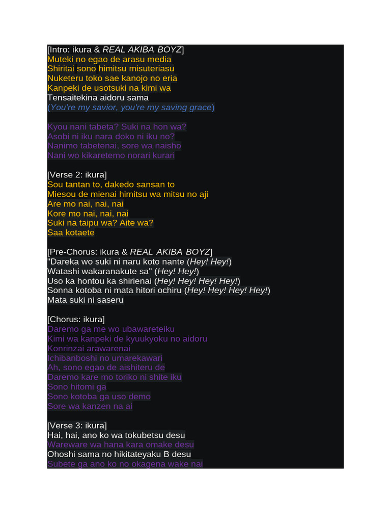 Intro yoasobi aido | PDF