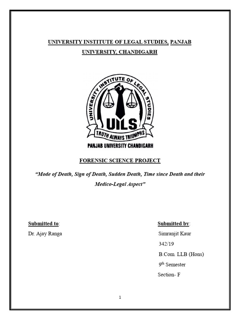 Simranjit Kaur 342 Forenisc Project | PDF | Skeletal Muscle | Decomposition