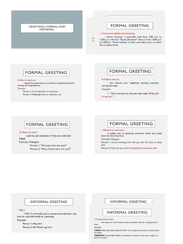 Conversation Greetings | PDF