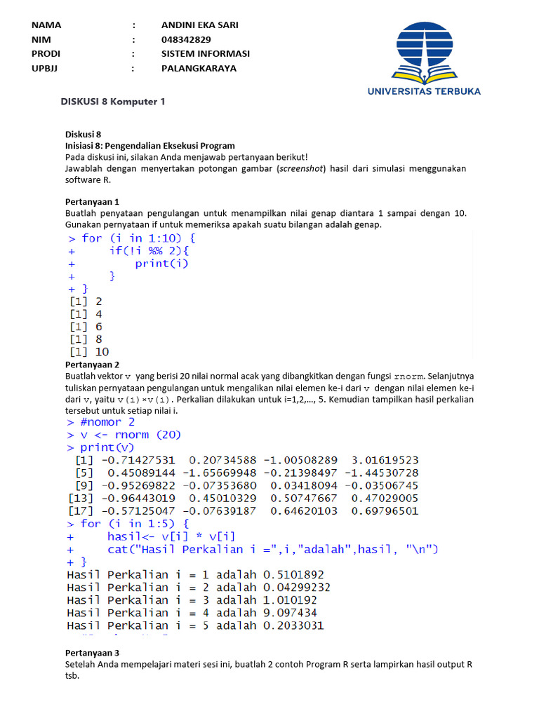Diskusi 8 SATS4111 Komputer 1 | PDF | Komputer | Teknologi & Rekayasa