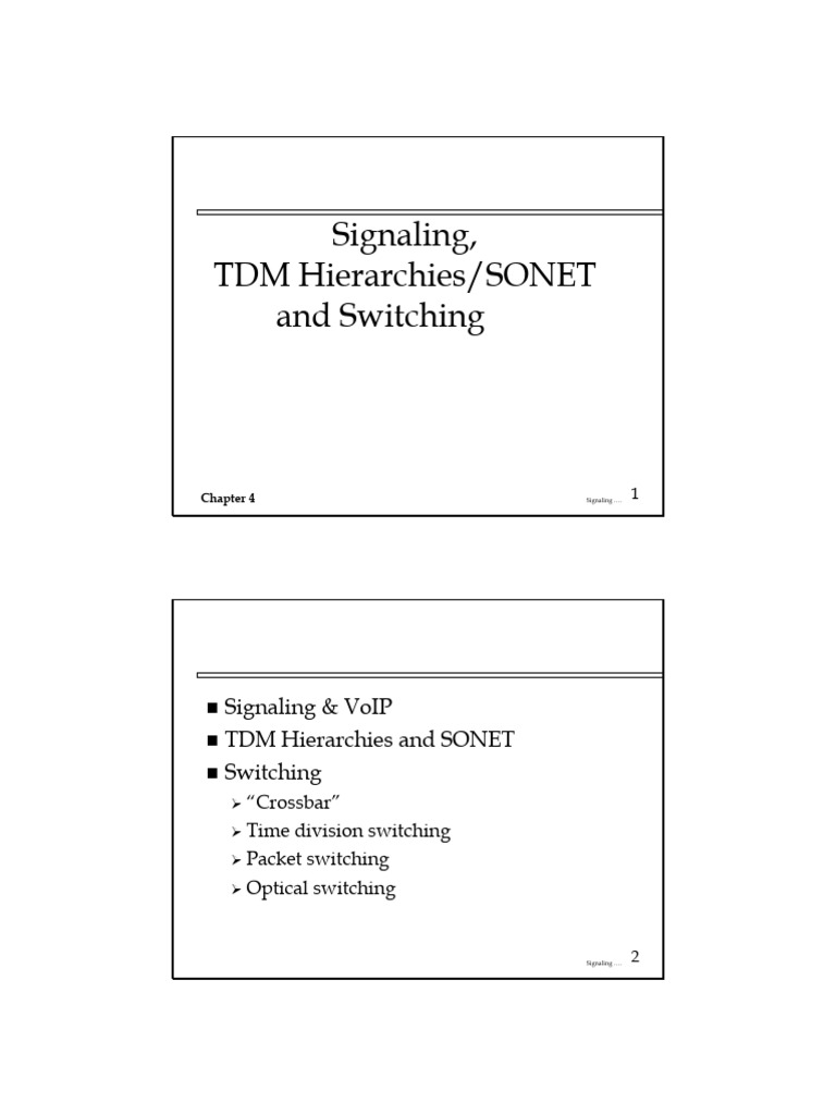 13 Signaling TDM Switching Fall 2007 | PDF | Session Initiation Protocol | Computer Network