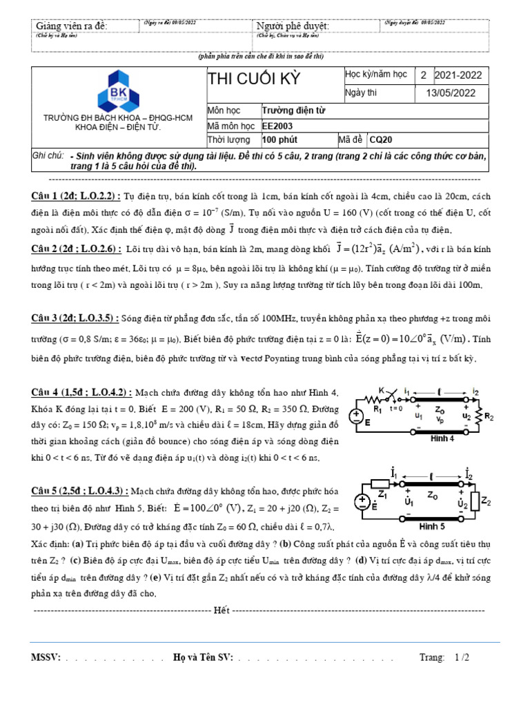 Truong Thi CQ20 DapAn | PDF