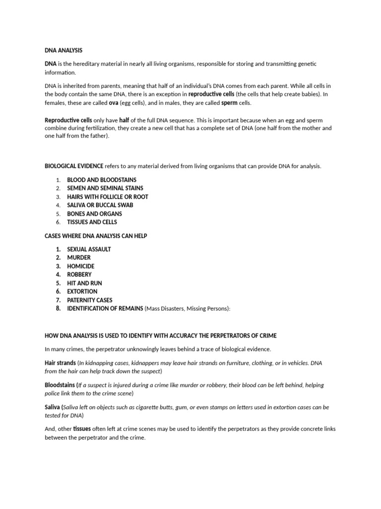 Dna Analysis | PDF | Dna Profiling | Dna