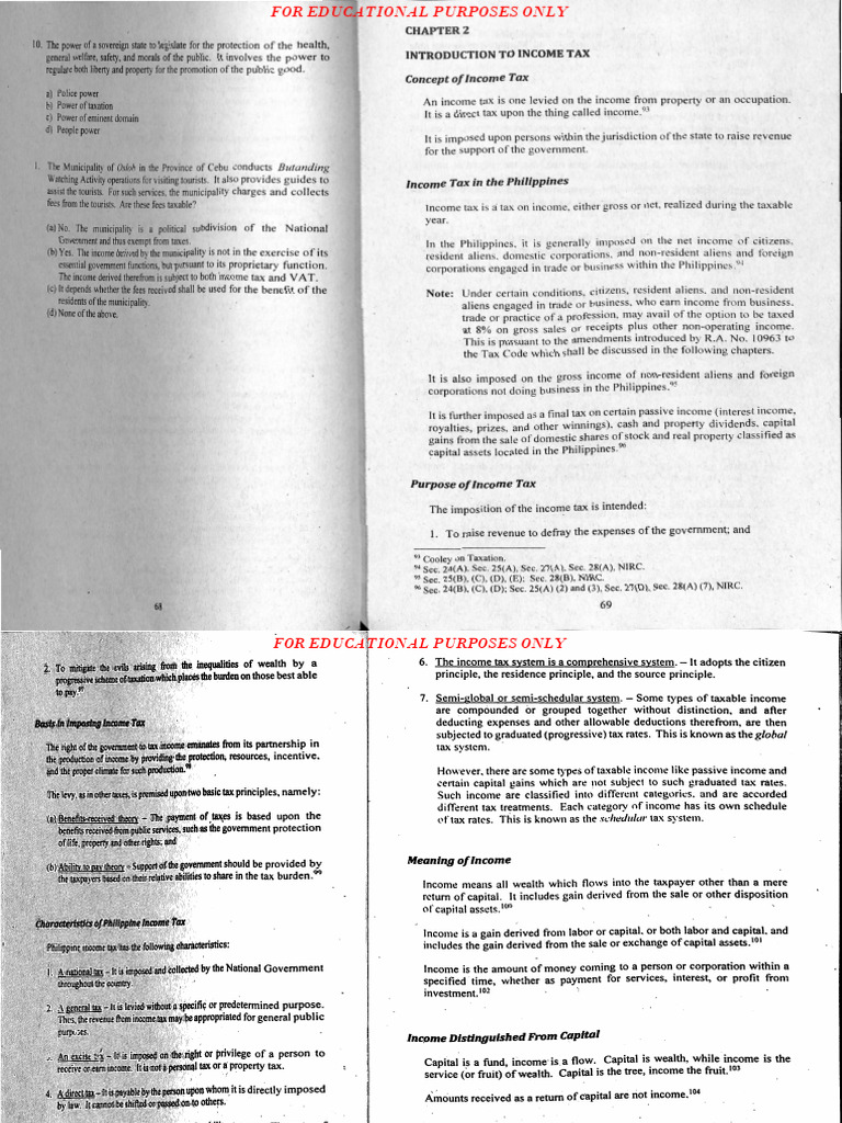 Chapter 2 Introduction to Income Tax | PDF Chapter 2 Introduction to Income Tax | PDF
