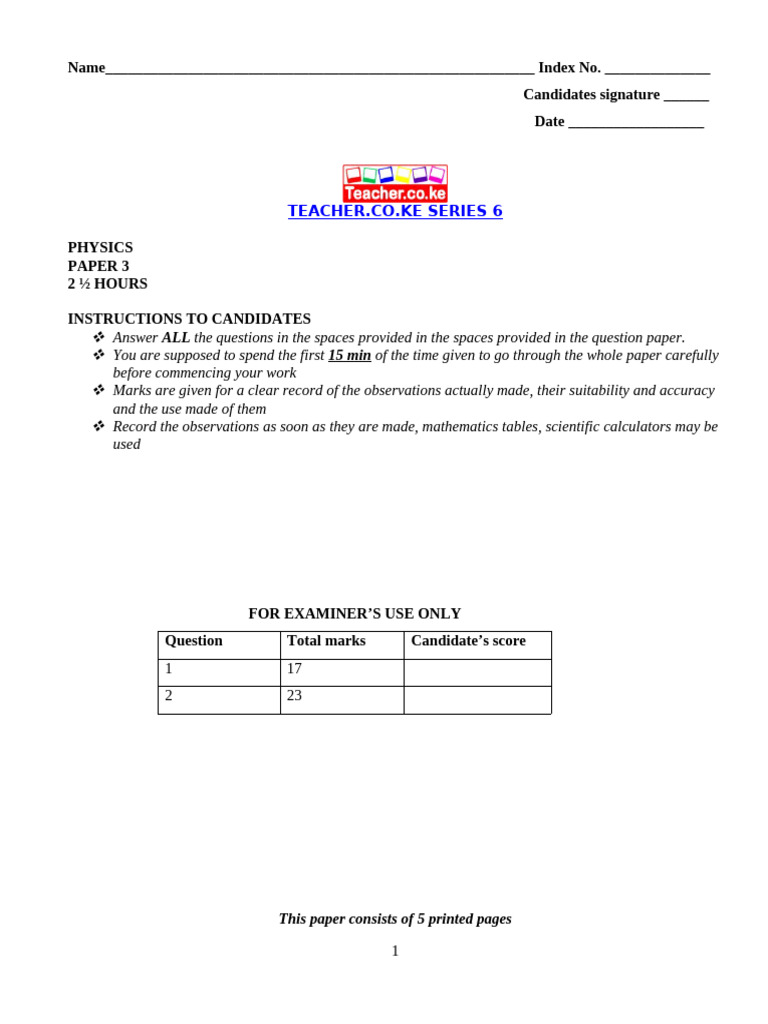 Physics Practical Exam 6 Questions | PDF | Metre | Cartesian Coordinate ...