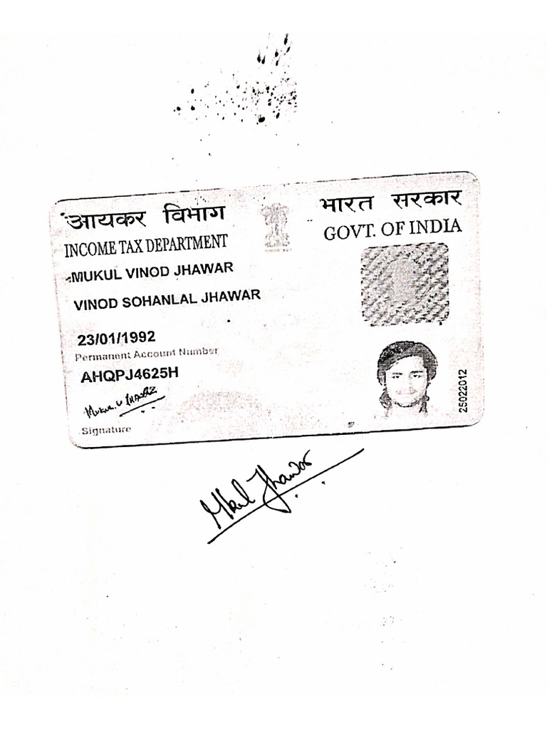 Mukul Jhawar - PAN | PDF