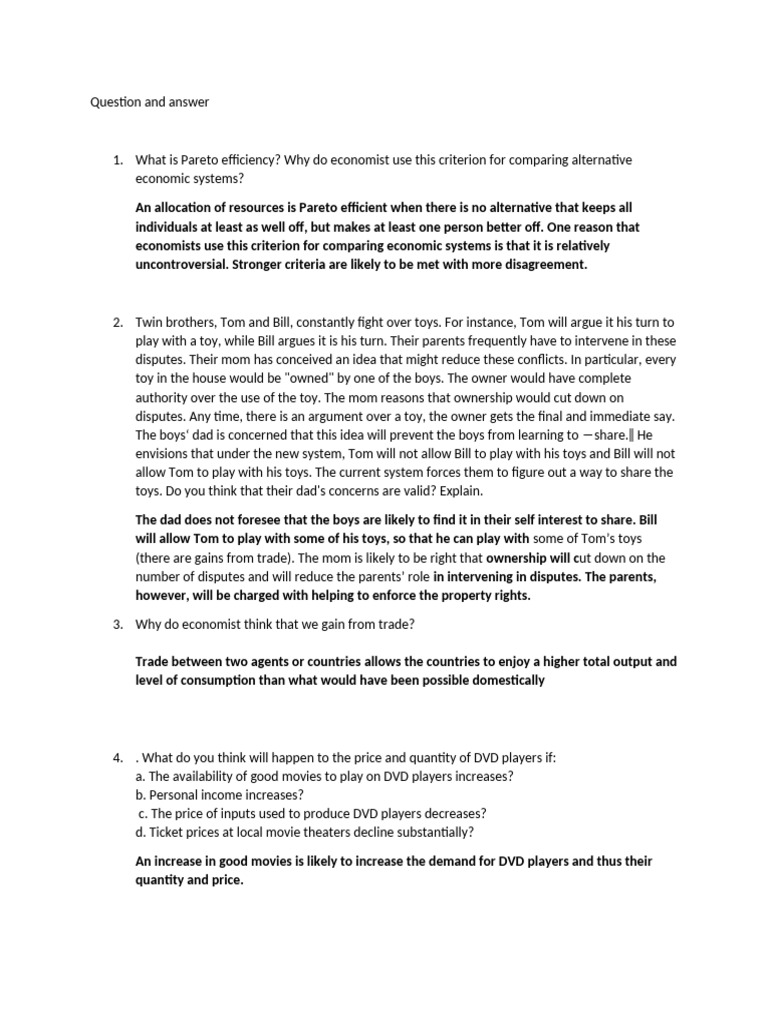 Groupd 2 Econ Question and Answer | PDF | Market (Economics) | Prices