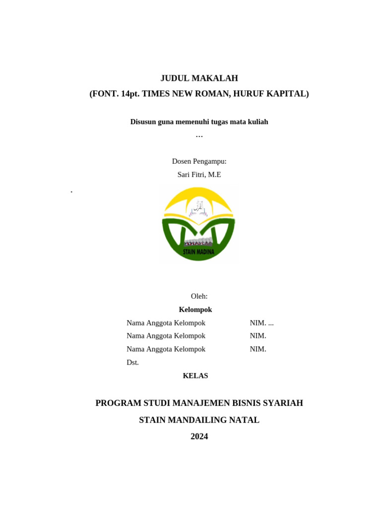 Template Penulisan Makalah 1 | PDF