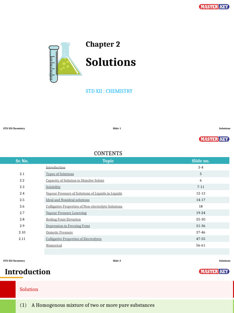 XII Chemistry CHP 2 | PDF | Osmosis | Solubility