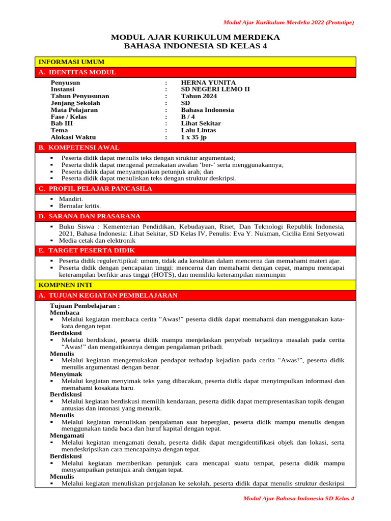 BAB 3 - MA B Indo Kls 4 | PDF