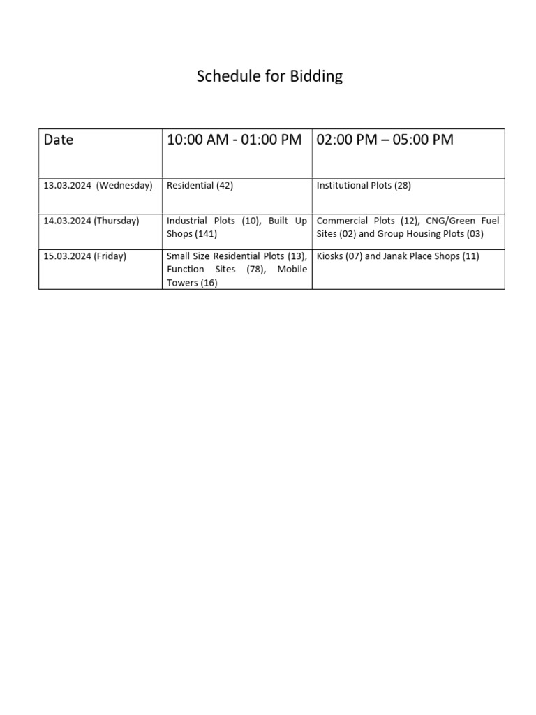 Schedule | PDF