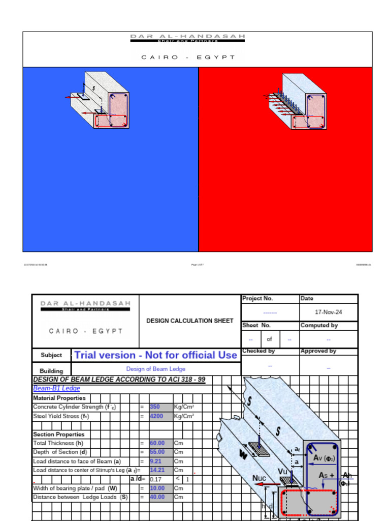 Beam Ledge Design Calculations ACI 318 | PDF | Beam (Structure ...
