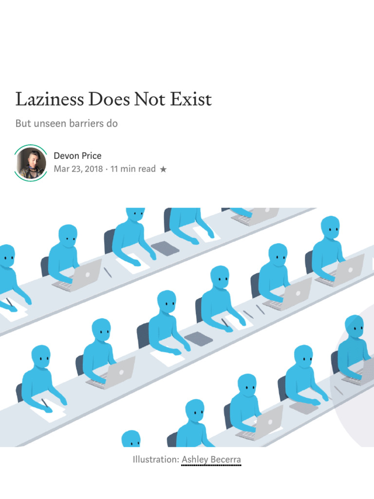 Laziness Does Not Exist Human Parts | PDF | Homelessness | Behavior