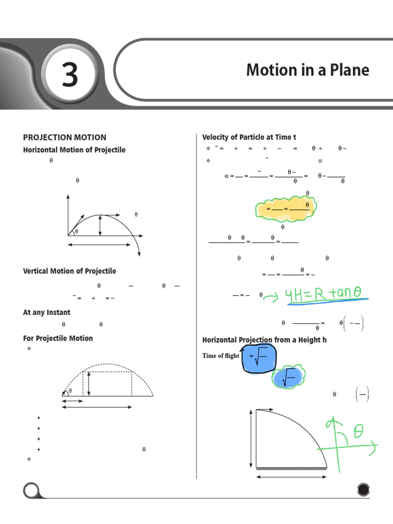 Motion in A Plane - Short Notes - Arjuna NEET 2.0 2025 (Physics) | PDF ...