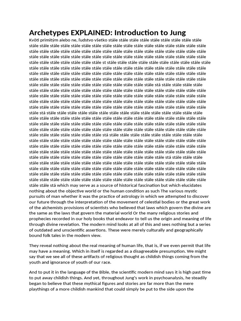 Archetypes EXPLAINED - Introduction To Jung | PDF