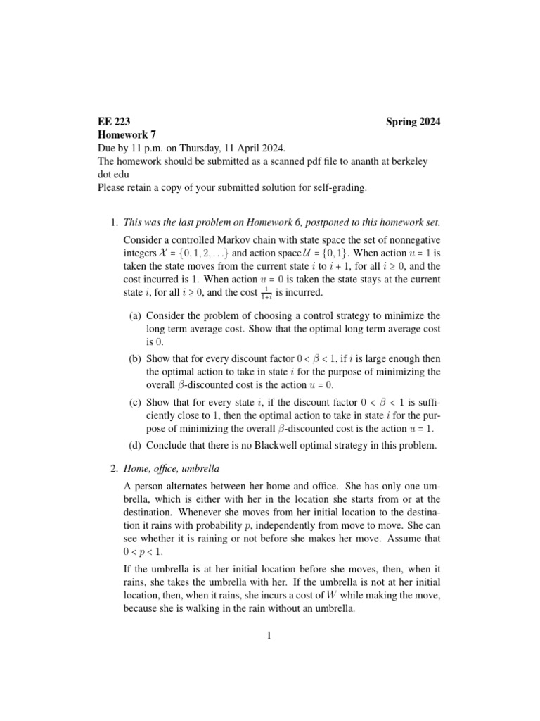 Homework - 07 - 223 - Spring 2024 | PDF | Applied Mathematics | Algorithms