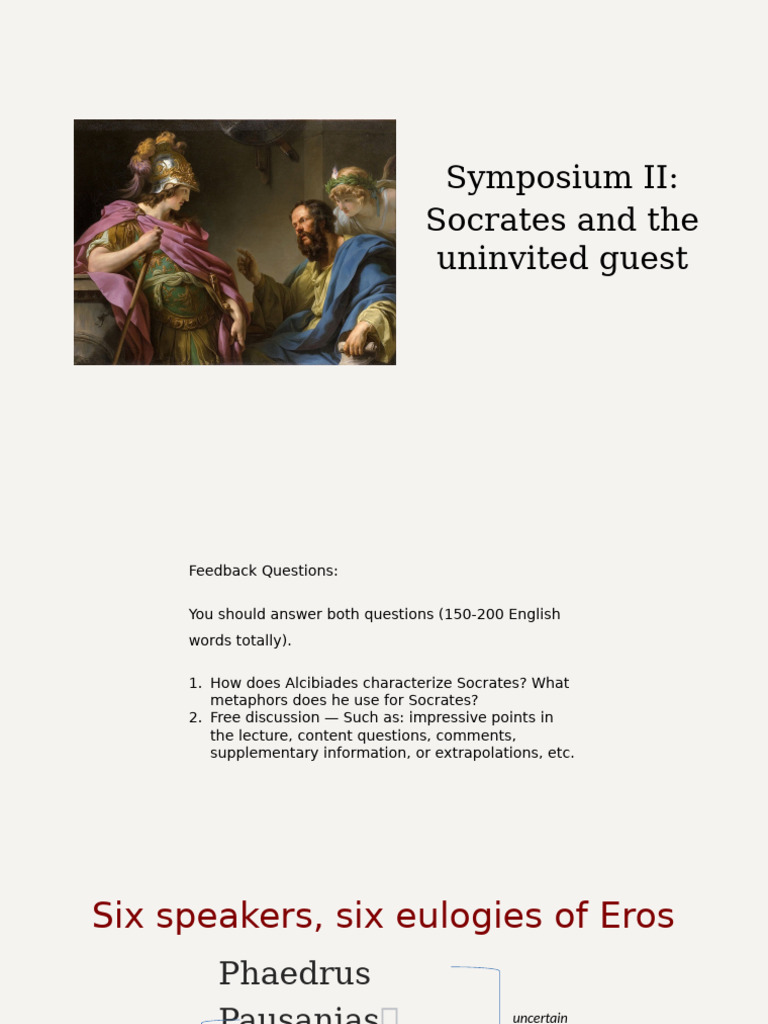 Lecture 3 - Symposium Part 2 | PDF | Symposium (Plato) | Socrates