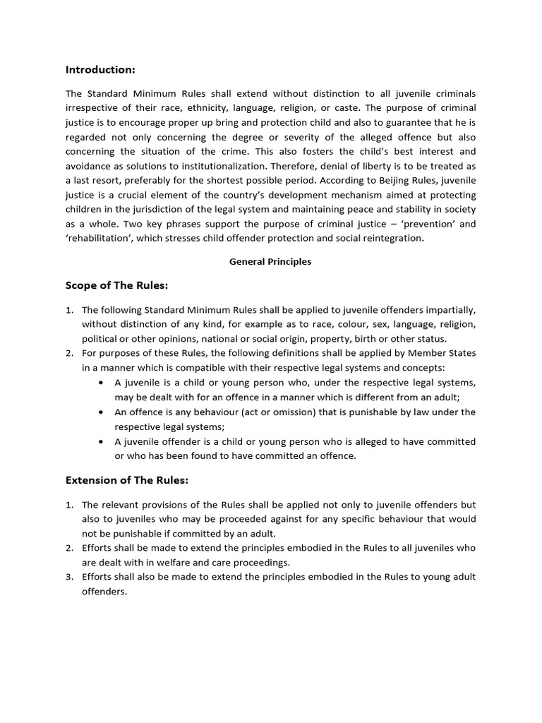 Beijing Rules | PDF | Crimes | Crime & Violence