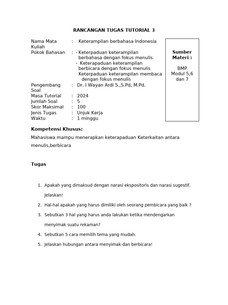 Tugas 3 Ut Bindo | PDF | Karier & Perkembangan
