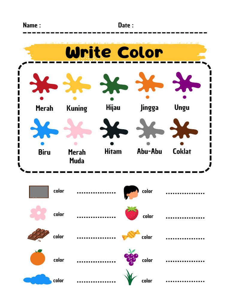 Worksheet on English Colors for Kids | PDF | Language Arts & Discipline