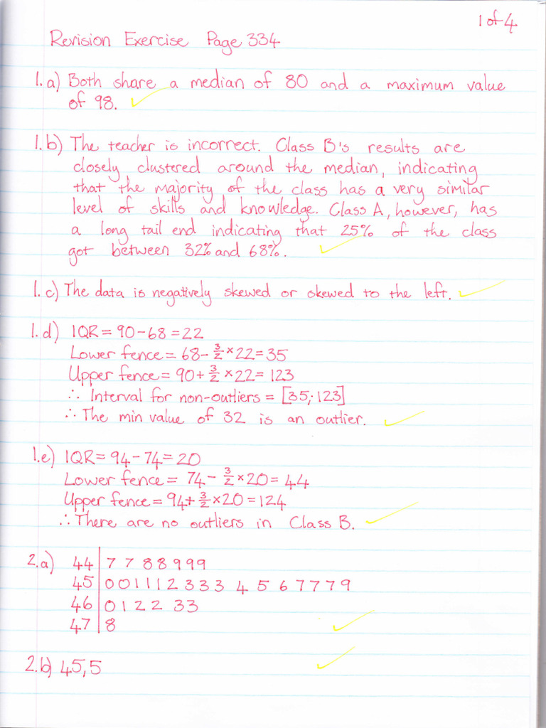 P334 Revision Exercise | PDF