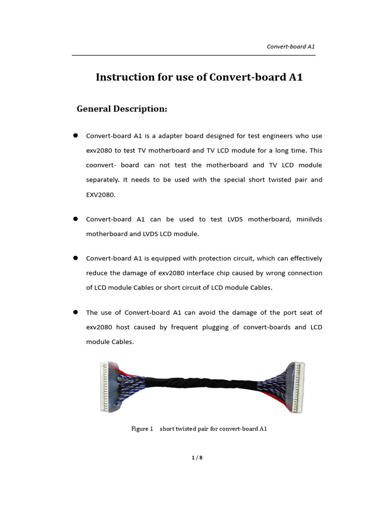 Instruction For Use of Convert-Board A1 | PDF | Electrical Connector | Manufactured Goods