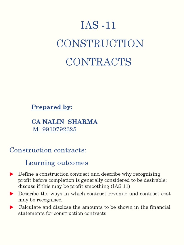 Ias 11 Construction Contract | PDF | Revenue | Income Statement