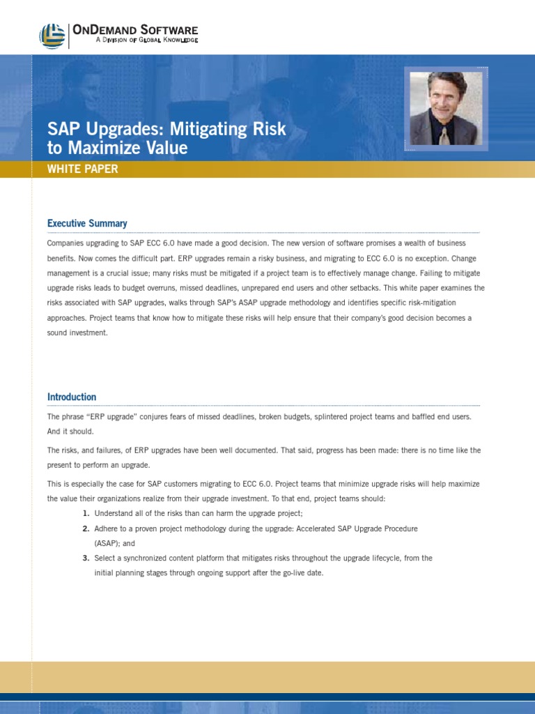 SAP Upgrades Mitigating Risk | PDF | Enterprise Resource Planning ...