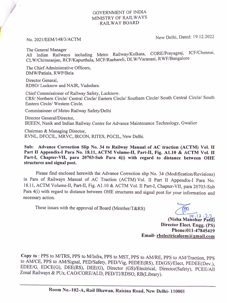 ACTM Correction Slip No. 34 Details | PDF | Railway Companies | Rail ...