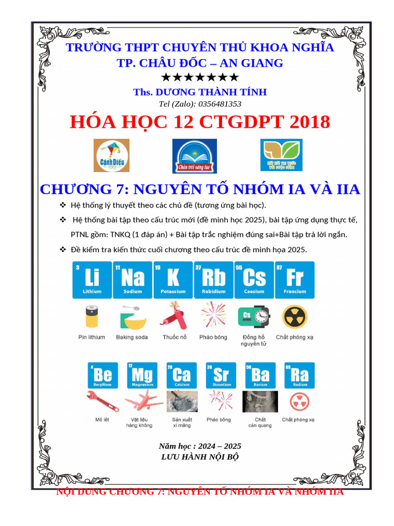 Chuong 7 (Gon) Hoa 12 Nam 2024-2025.giai | PDF