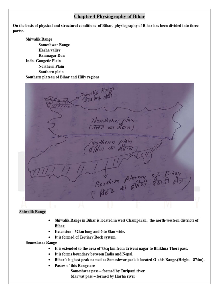 Chapter 4 Physiography of Bihar (Part - 1) | PDF | Earth Sciences | Geography