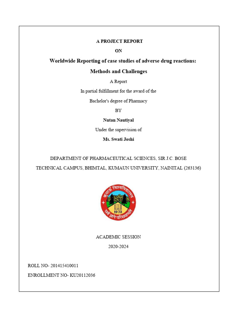 Final Report 2 | PDF | Pharmacovigilance | Clinical Medicine