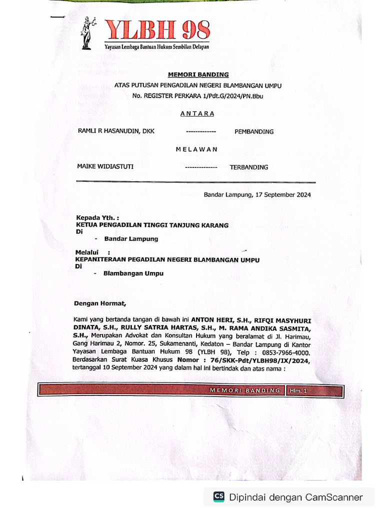 Memori Banding Ramli Hasanudin | PDF