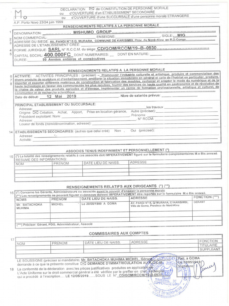 RCCM Mishumo Group | PDF