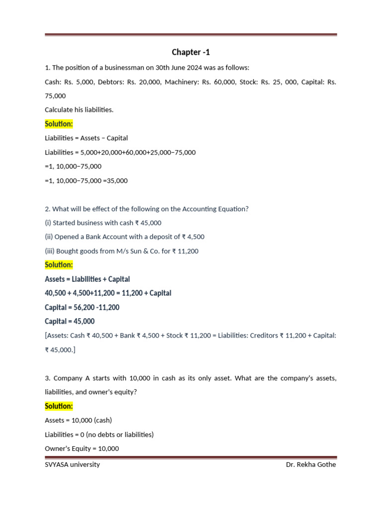 Questions Bank | PDF | Debits And Credits | Equity (Finance)