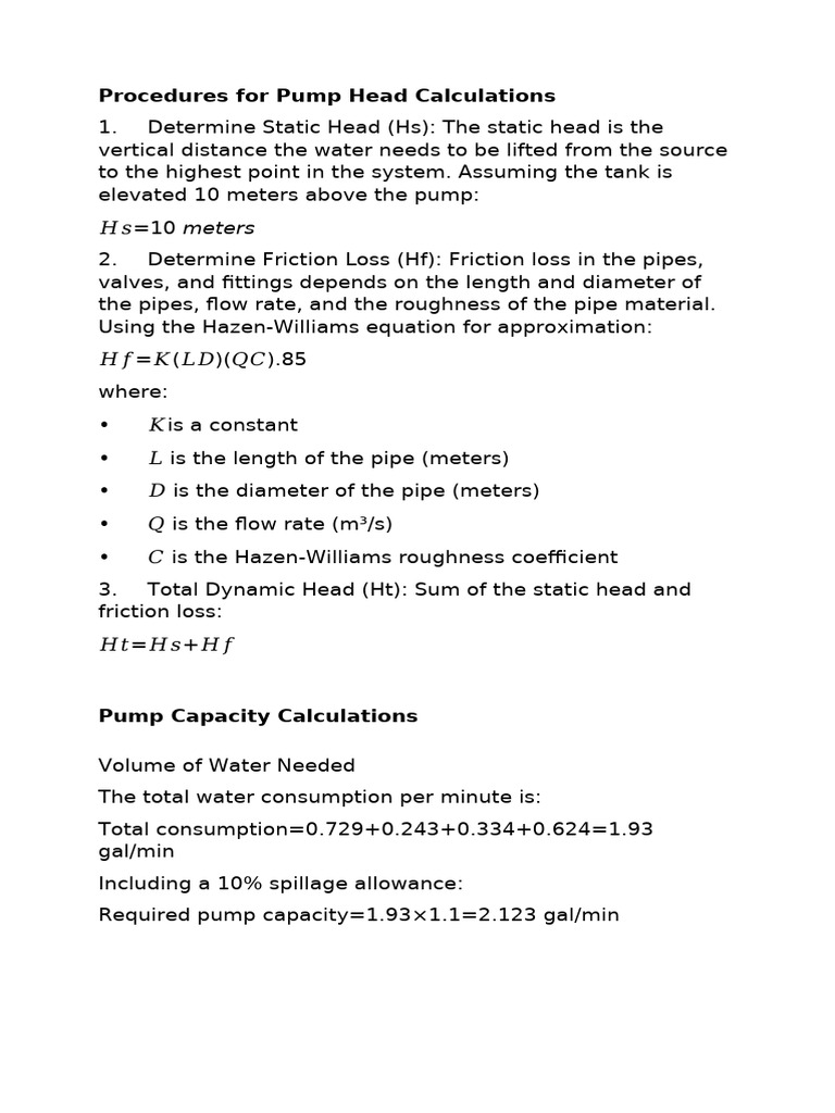 Pump Head & Capacity Calculation Guide | PDF | Pump | Flow Measurement