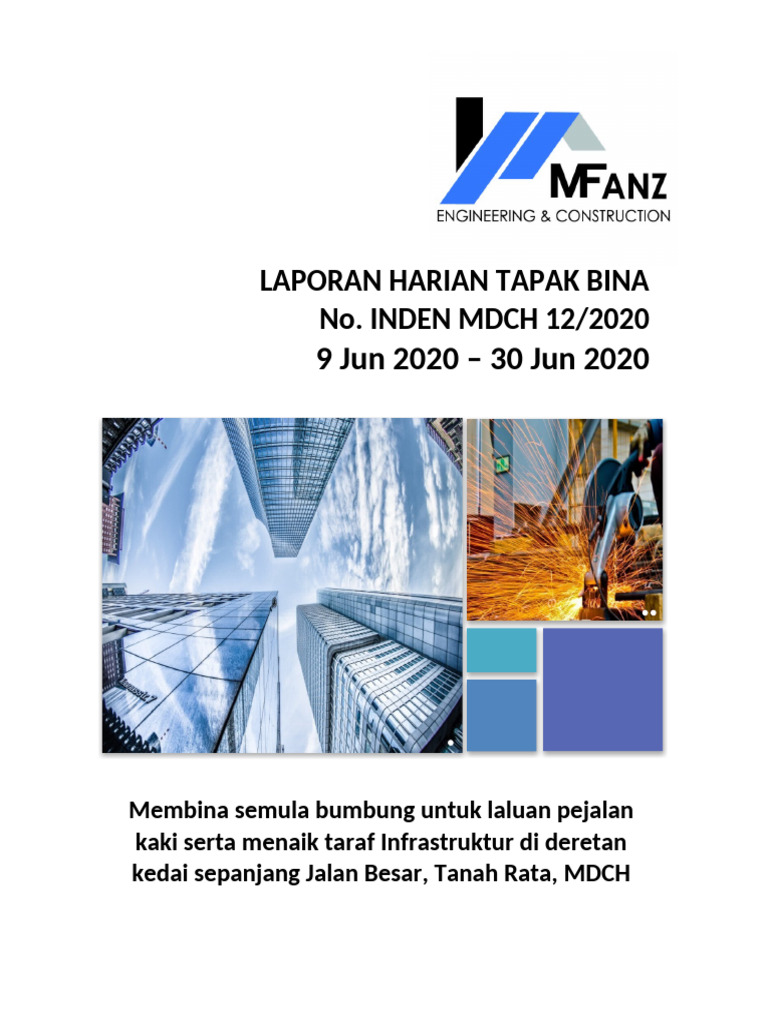Cover Booklet Laporan Harian Tapak Bina | PDF