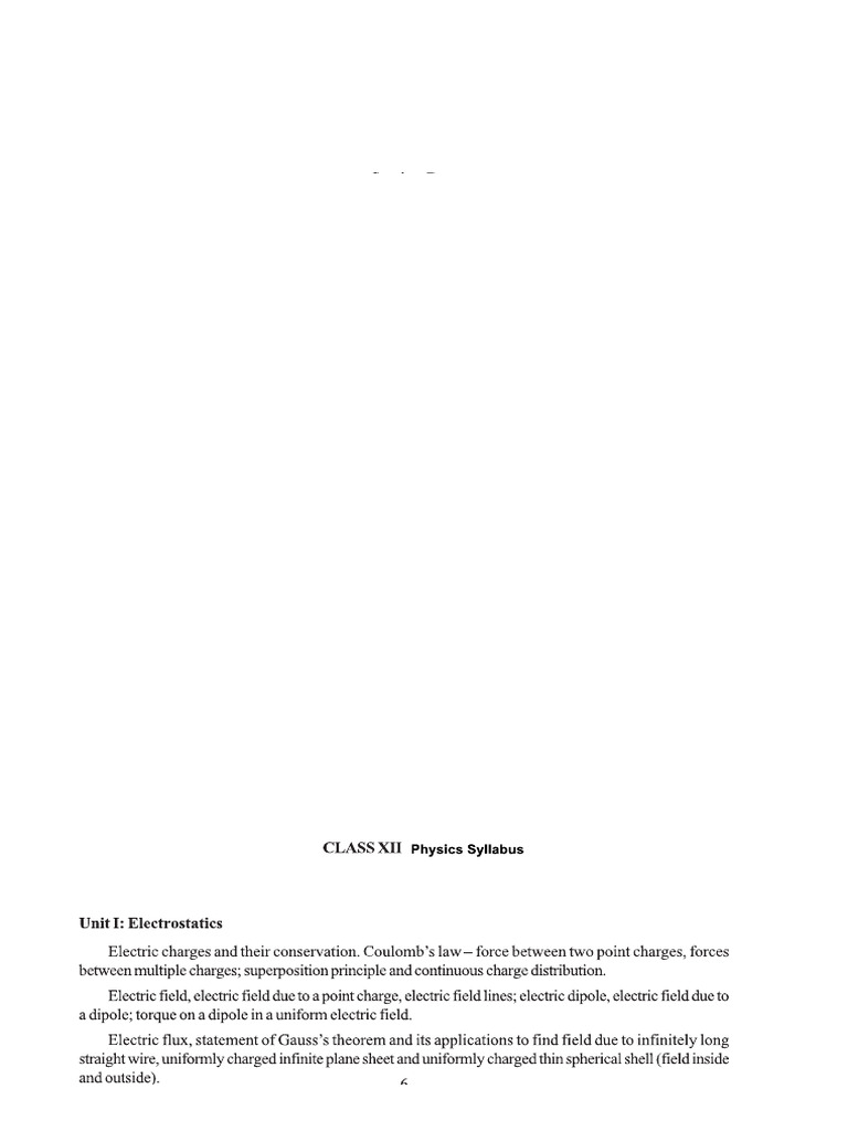 Physics Syllabus | PDF