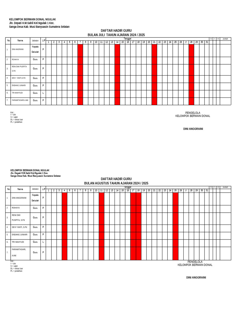 Absen Guru 2024 | PDF