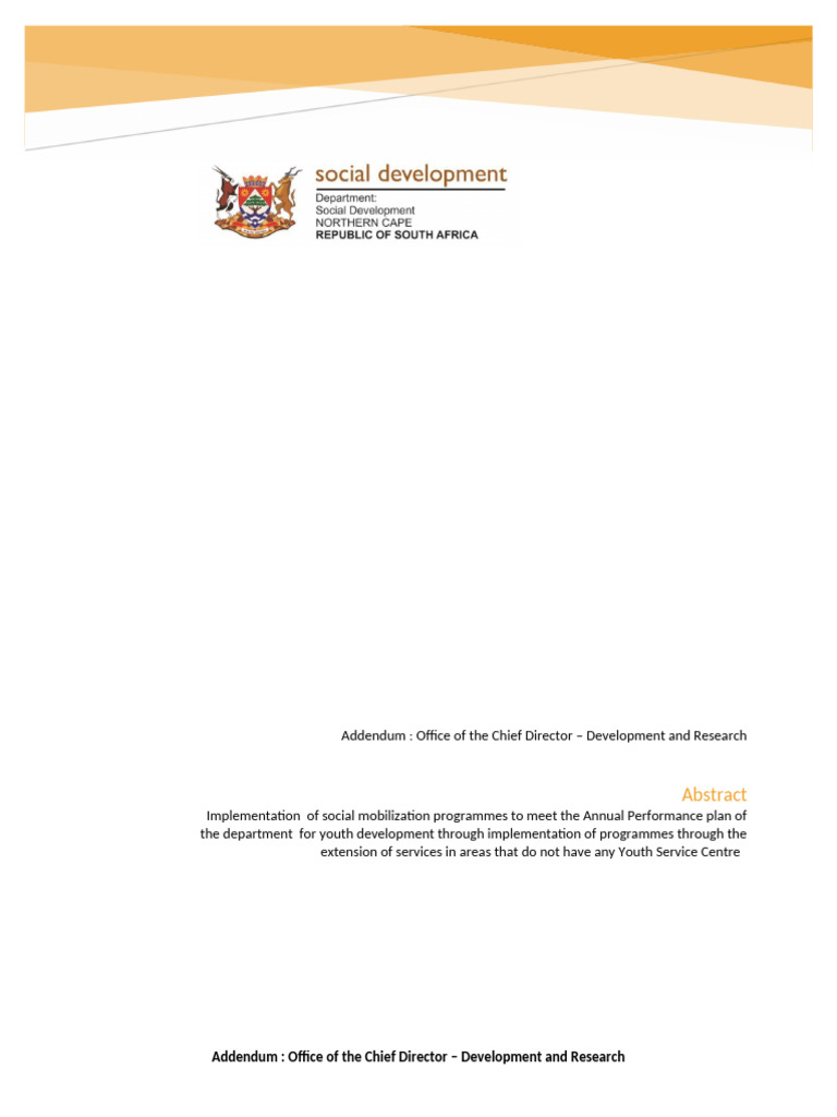 Concept Sicial Mobilization JTG Addendum | PDF | Youth | Policy