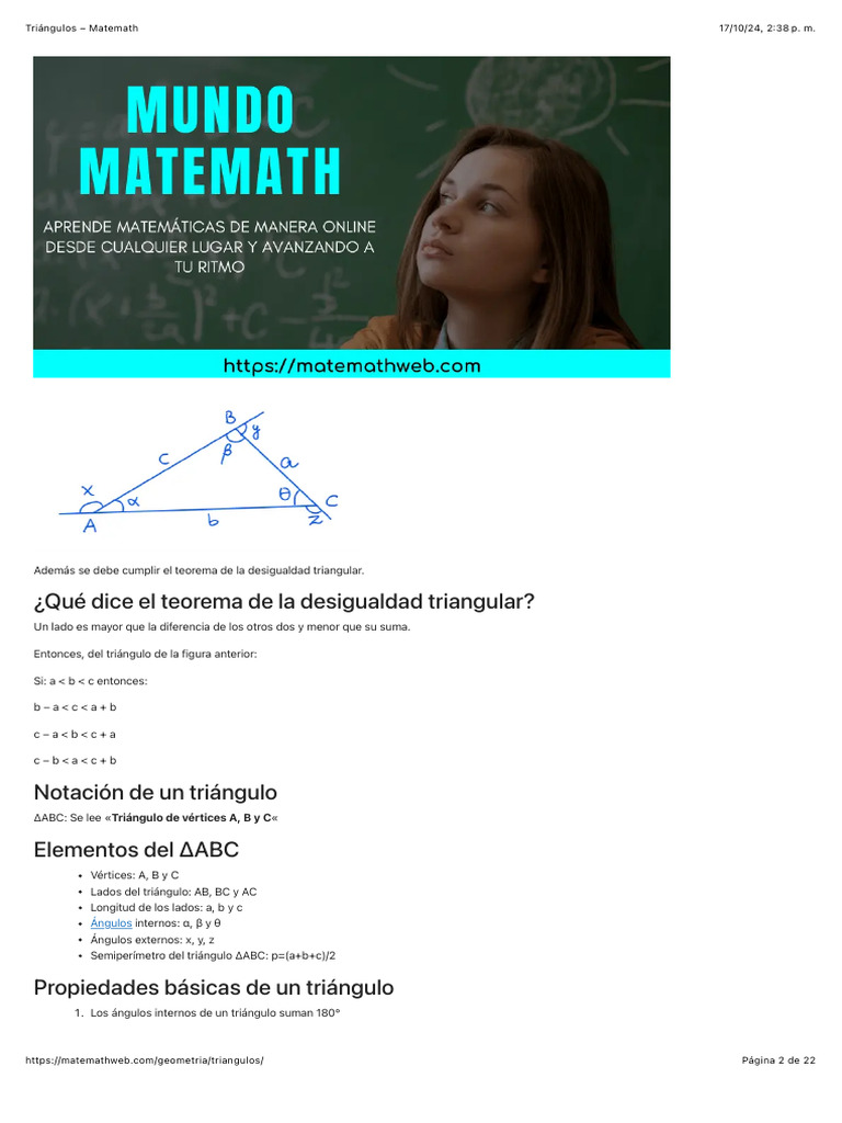Triángulos - Matematicas | PDF | Triángulo | Matemáticas