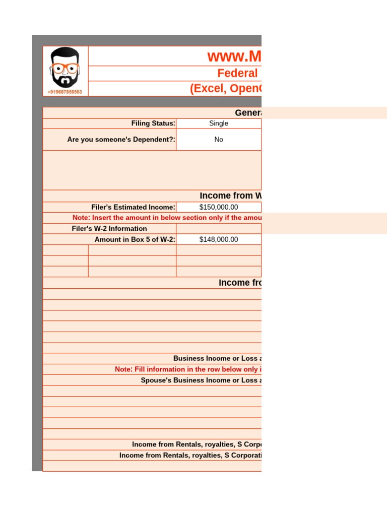 Federal Income Tax Calculator Tool | PDF | Irs Tax Forms | Tax Deduction