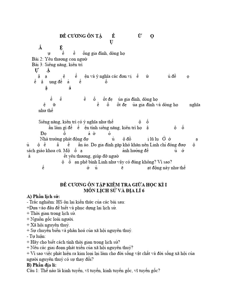 De Cuong Giua Ki 1 l6 - GDCD | PDF