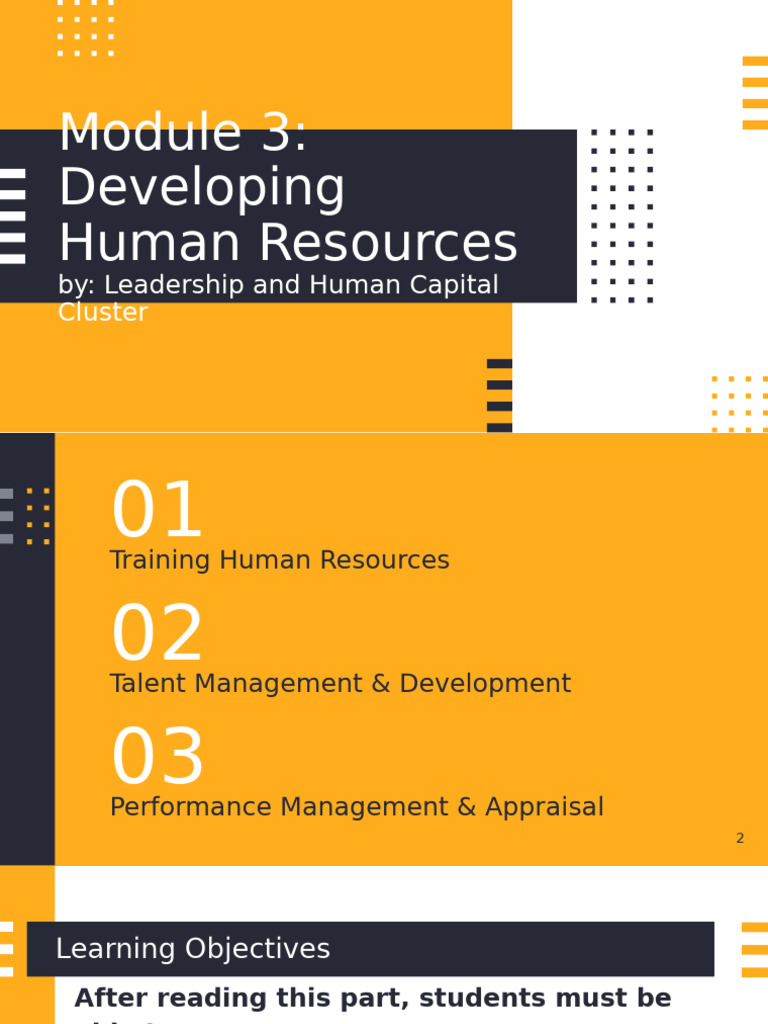Module 3 Training Human Resources | PDF | Performance Appraisal | Learning