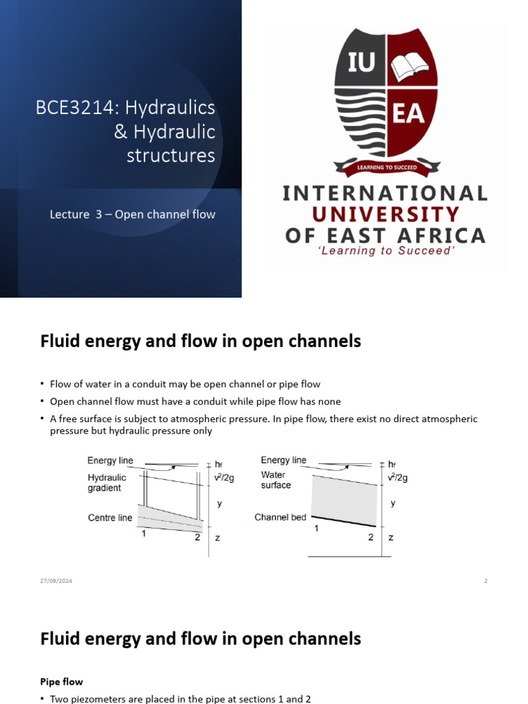 Hydraulics and Hydraulic Structures - Lecture 3 Part 2 (Autosaved) | PDF | Fluid Dynamics ...