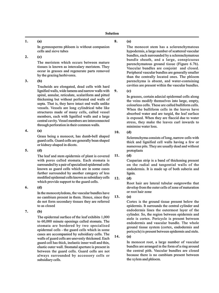 Ans Key - Anatomy - CTC | PDF