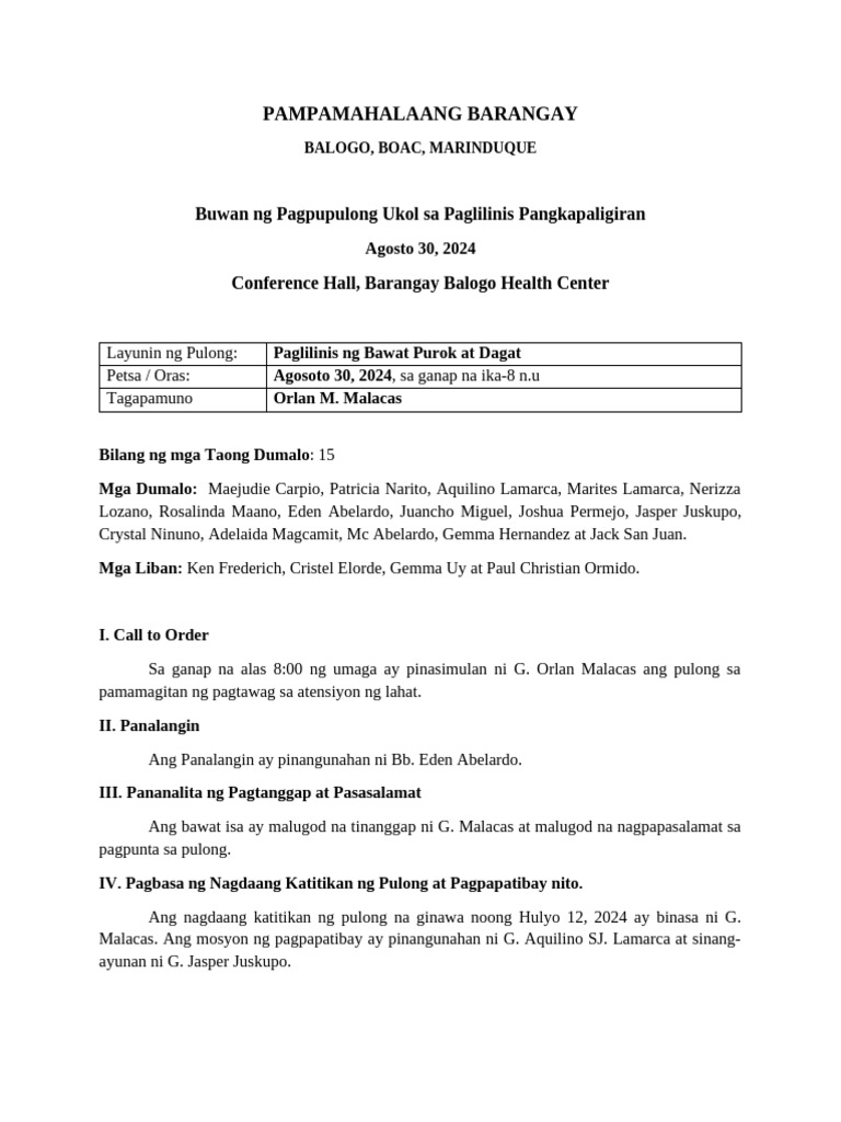 Pampamahalaang Barangay | PDF