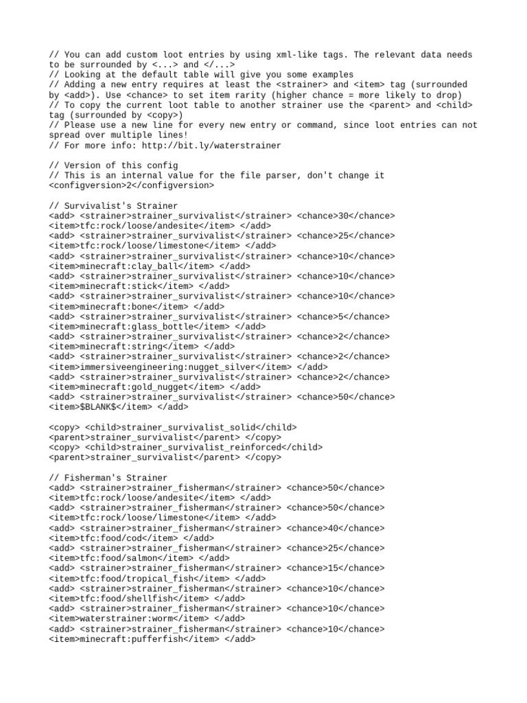 Waterstrainer Loottables | PDF | Computing | Computer Programming